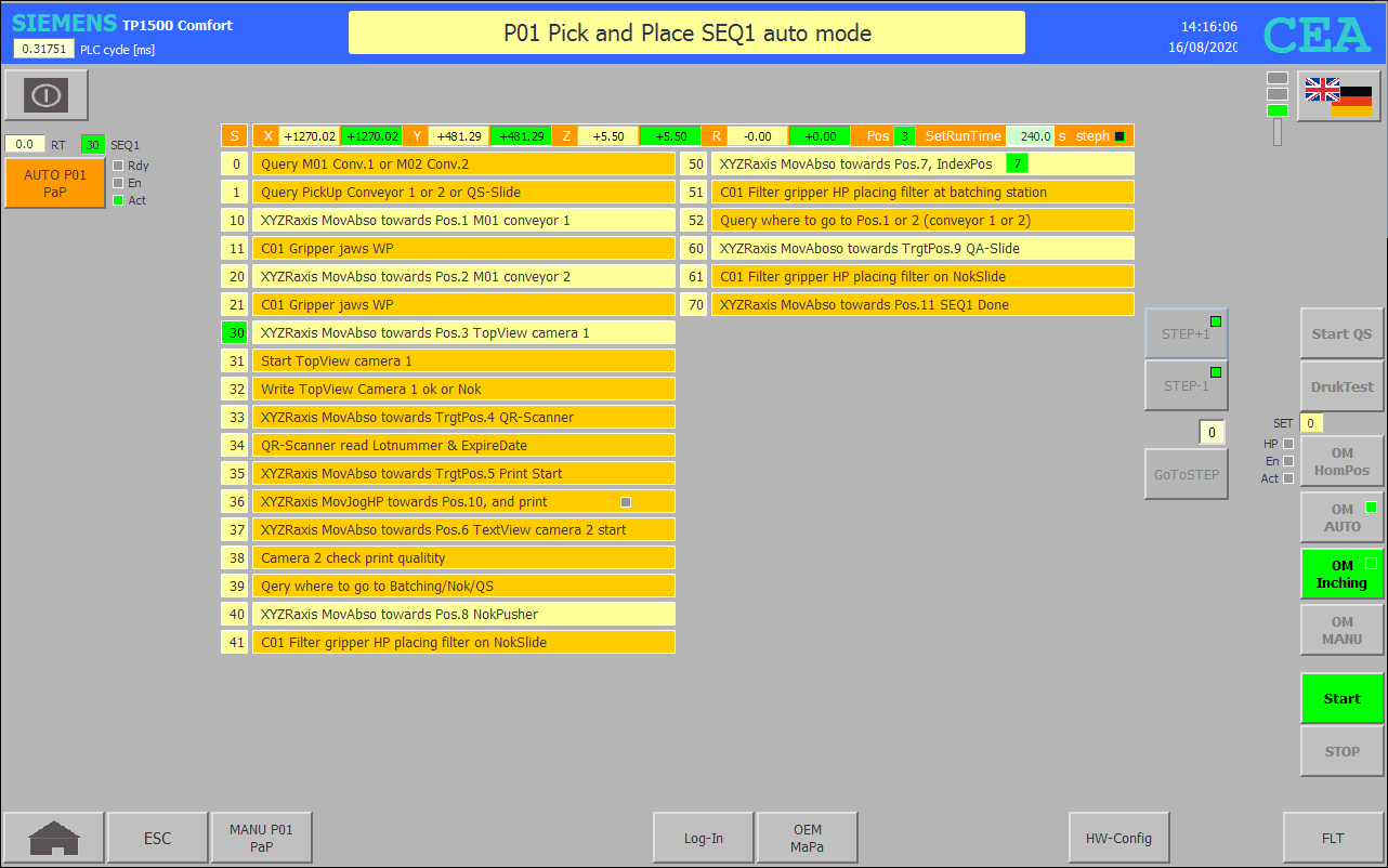 PLC-Tips Pick and Place System FB32 SEQ1 P01 Inching Mode
